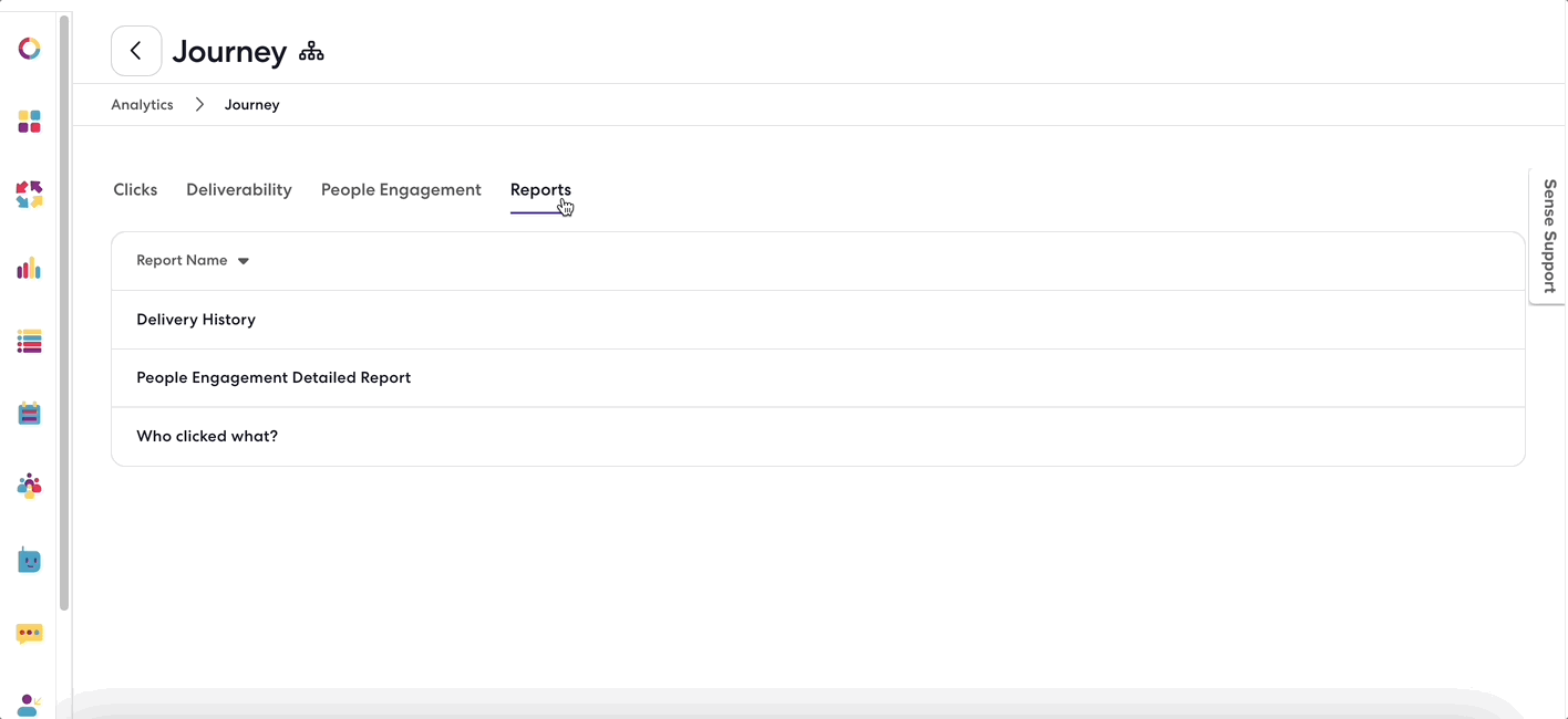 Reports - Delivery History – SenseHQ