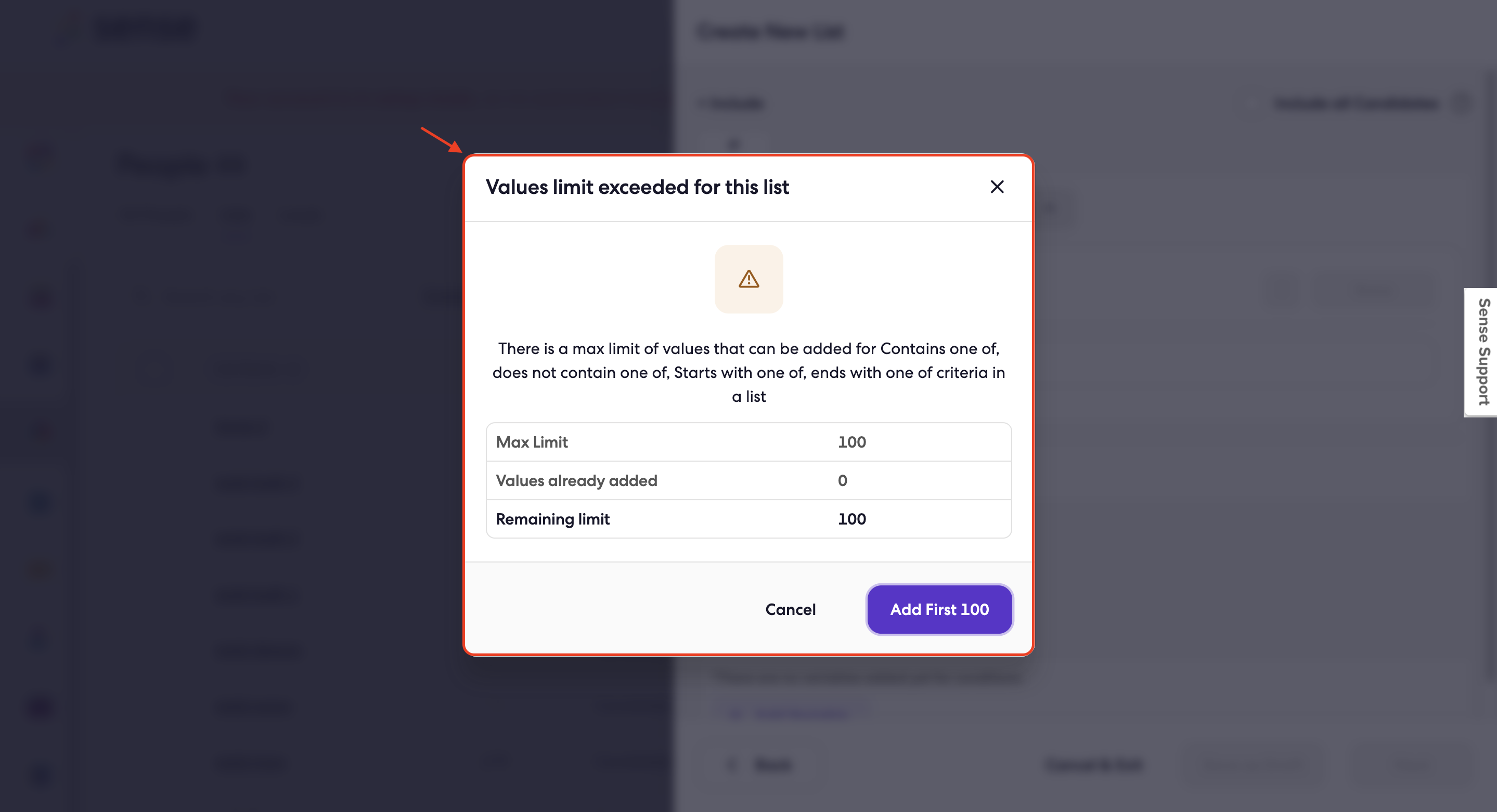 Lists- Rule Operators Limitations – SenseHQ