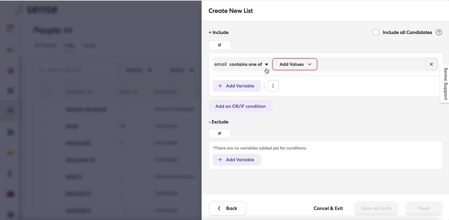 Lists- Rule Operators Limitations – SenseHQ