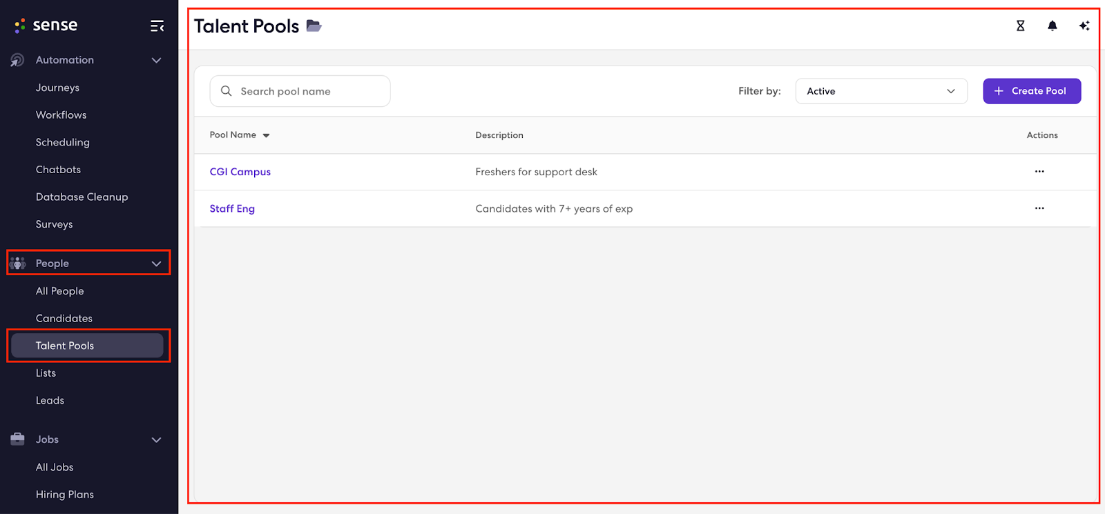Talent Pools – SenseHQ