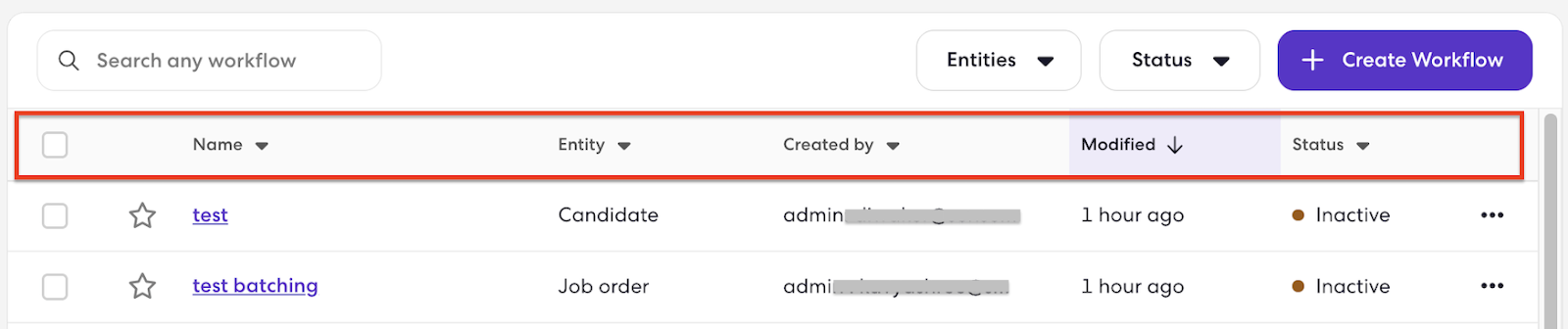 Workflows Dashboard – SenseHQ