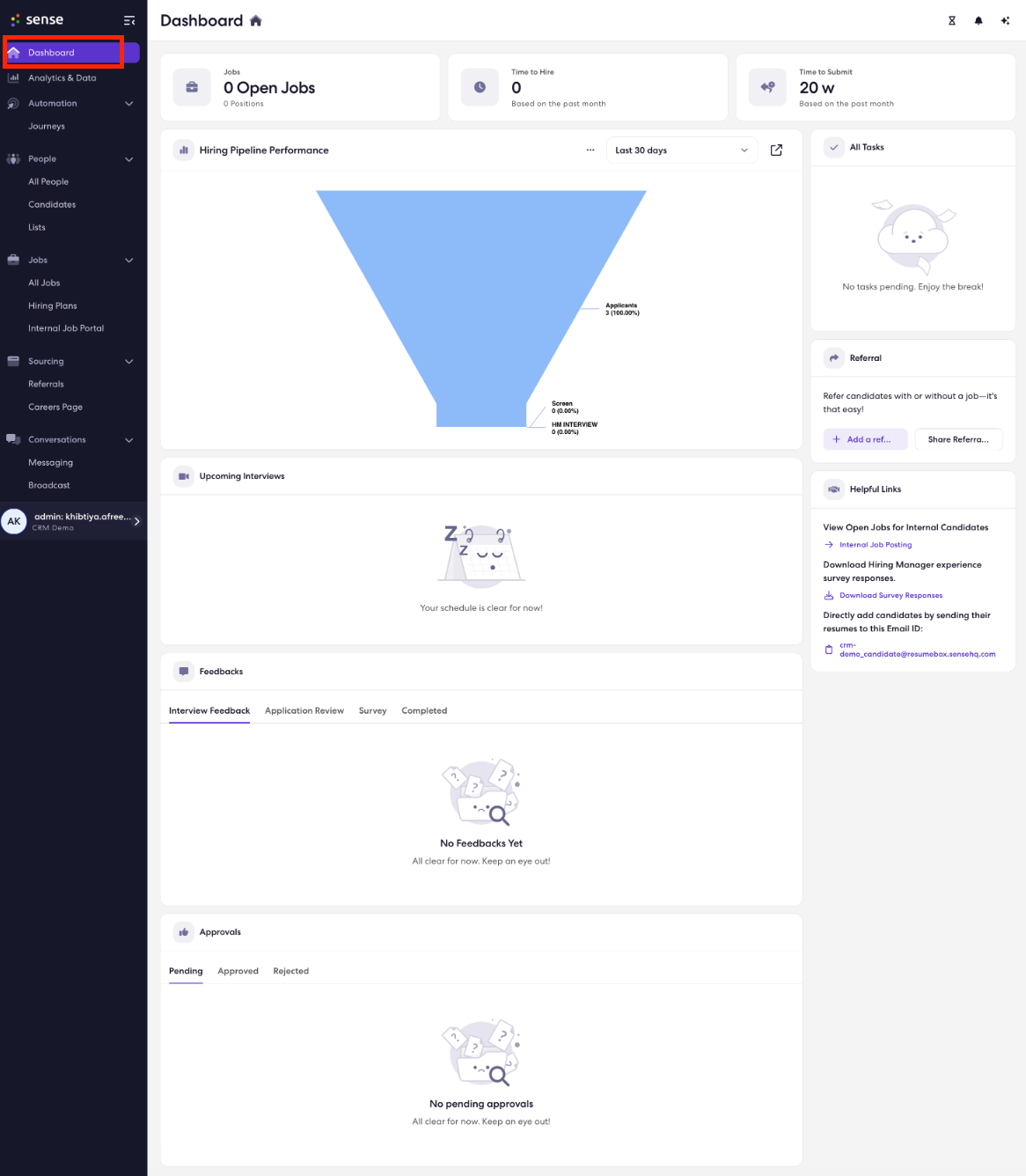 CRM Dashboard – SenseHQ