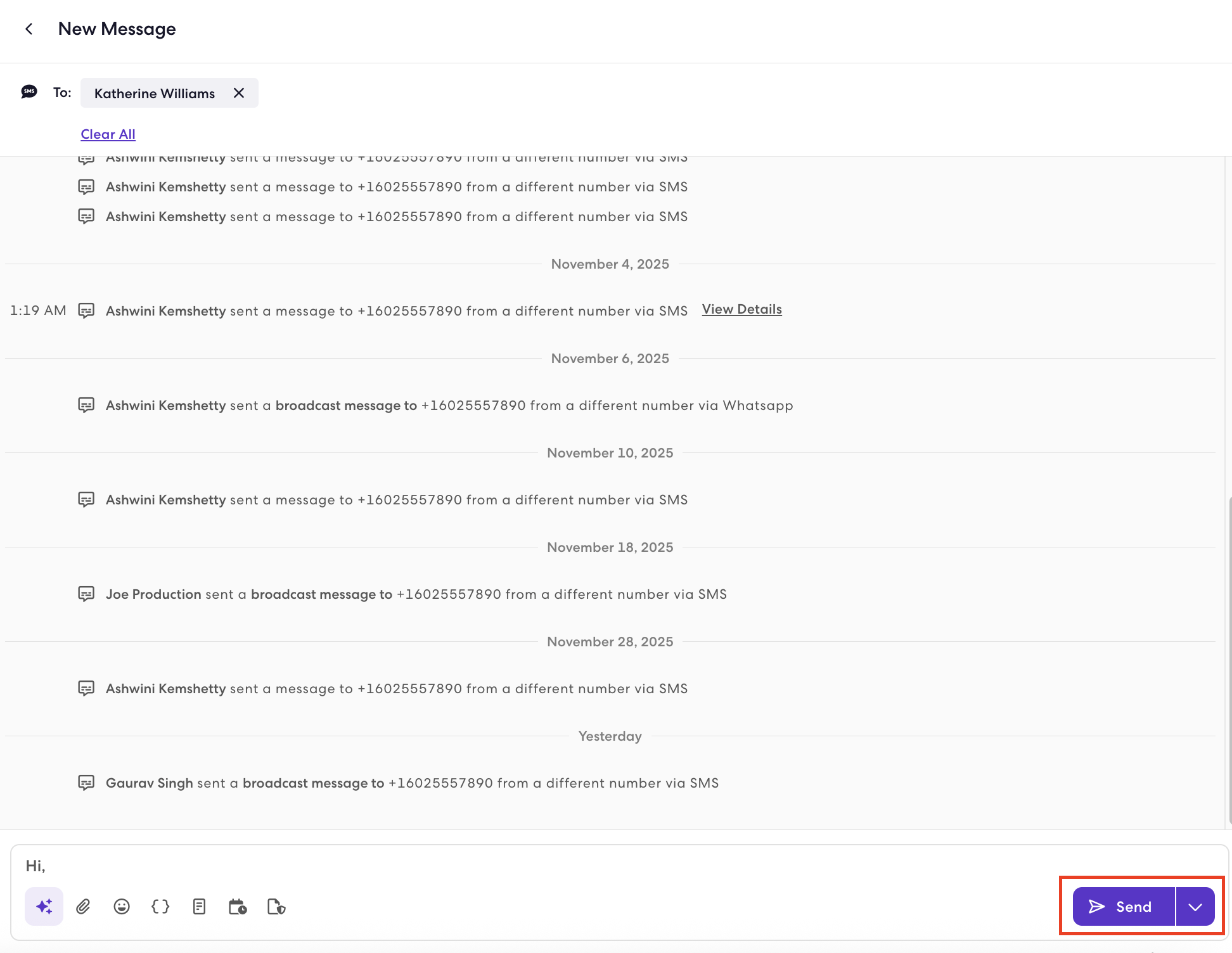 Sending Messages – SenseHQ
