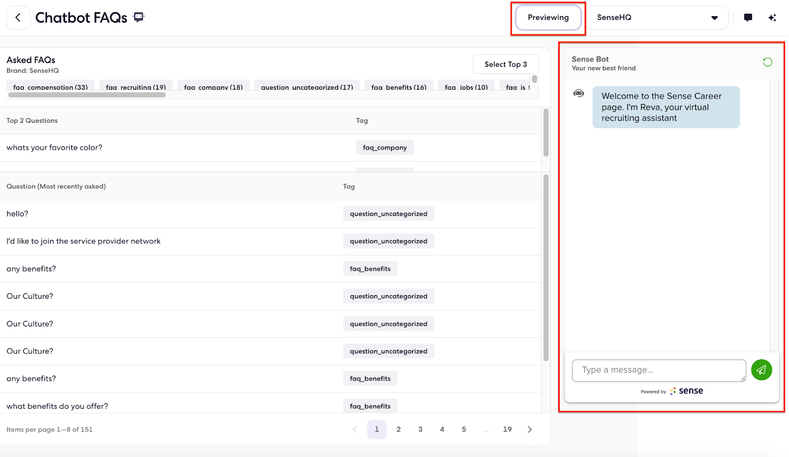 Managing FAQ Library – SenseHQ