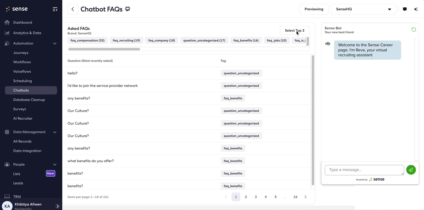 Managing FAQ Library – SenseHQ